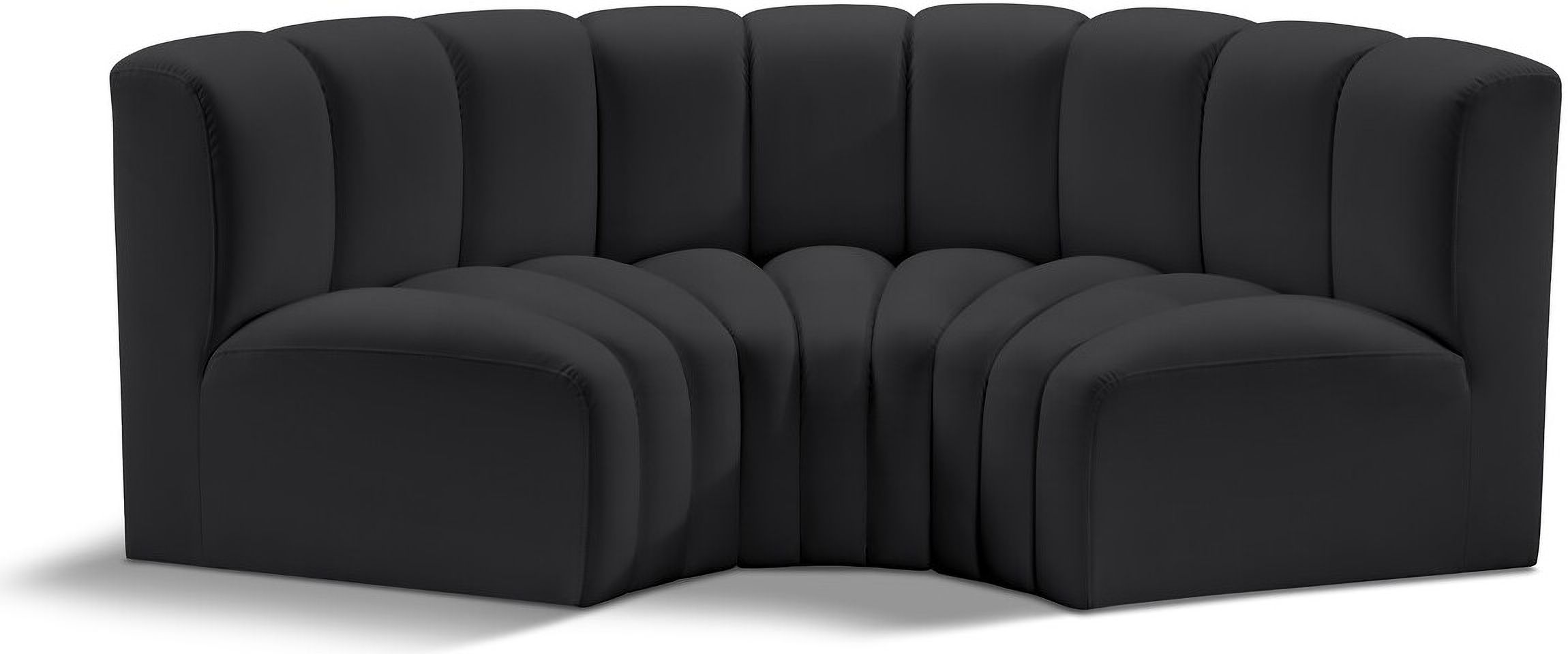 Arc Vegan Leather Modular Sofa In Black by Meridian | 1StopBedrooms