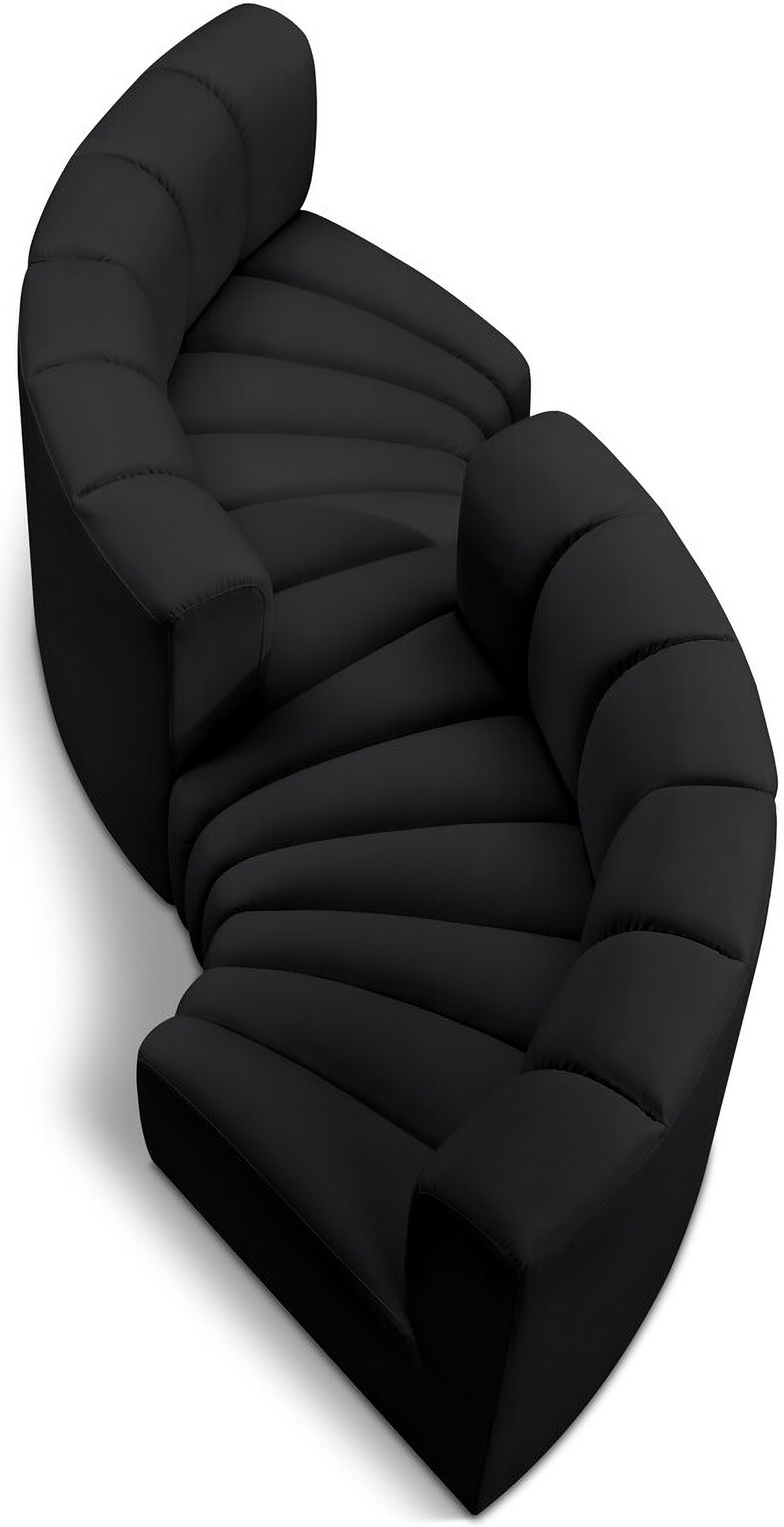 Arc Vegan Leather Modular Sofa In Black by Meridian | 1StopBedrooms