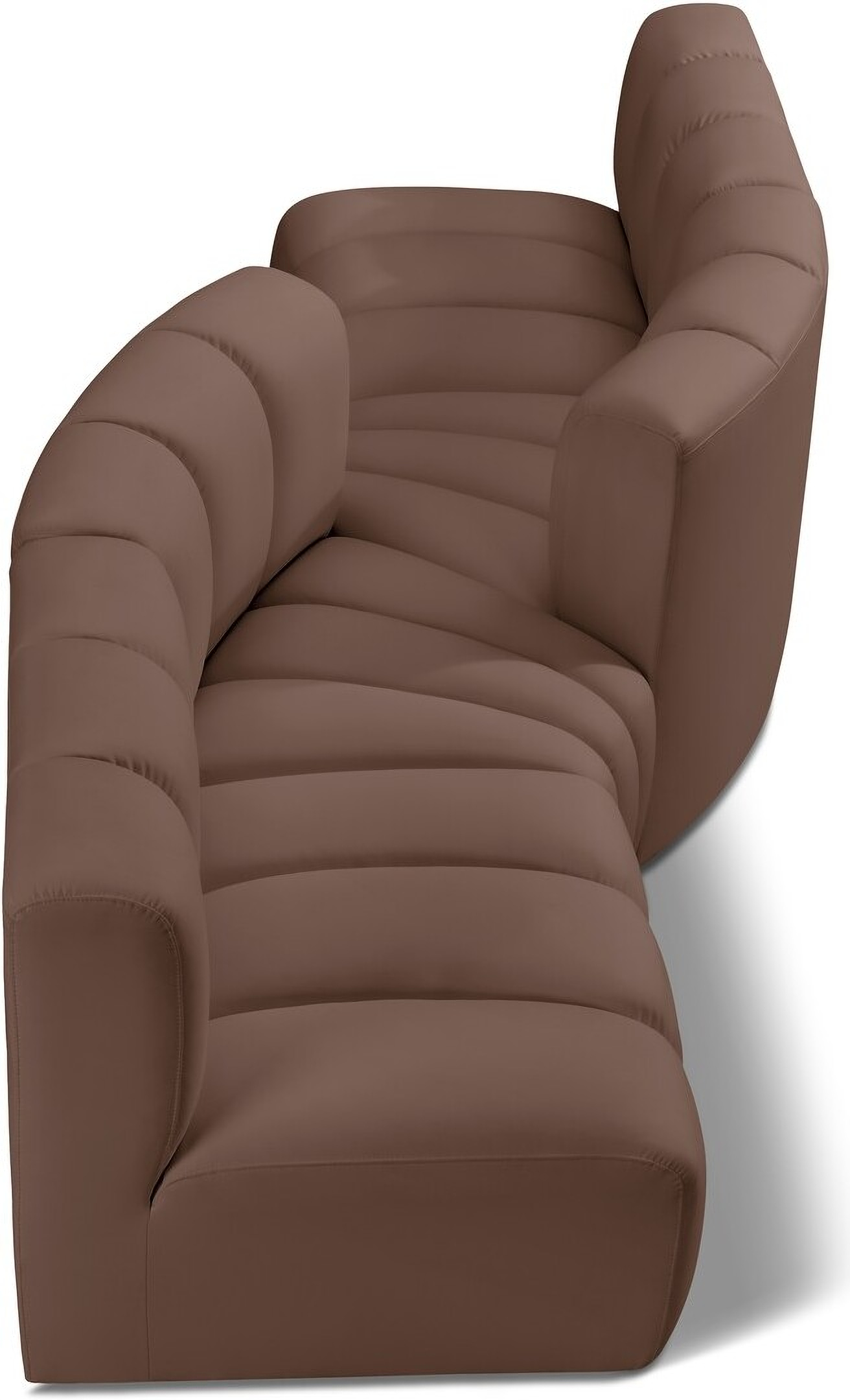 Arc Vegan Leather Modular Sofa In Brown by Meridian | 1StopBedrooms