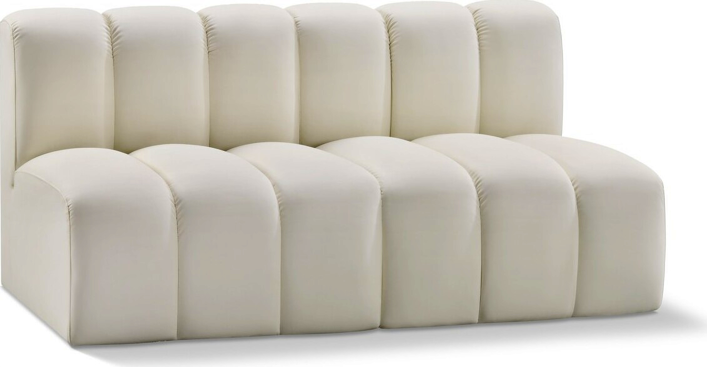Arc Vegan Leather Modular Sofa In Cream by Meridian | 1StopBedrooms