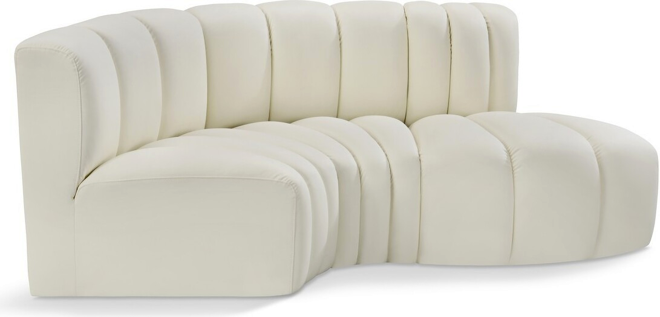 Arc Vegan Leather Modular Sofa In Cream by Meridian | 1StopBedrooms