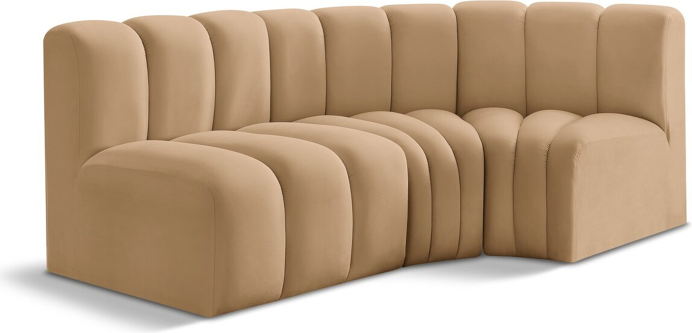 Arc Velvet Modular Sofa In Camel by Meridian | 1StopBedrooms