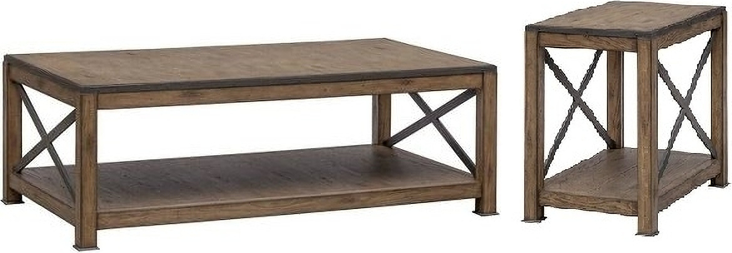 Arcadian Rectangular Occasional Table Set In Burnished Oak by Fairfield ...