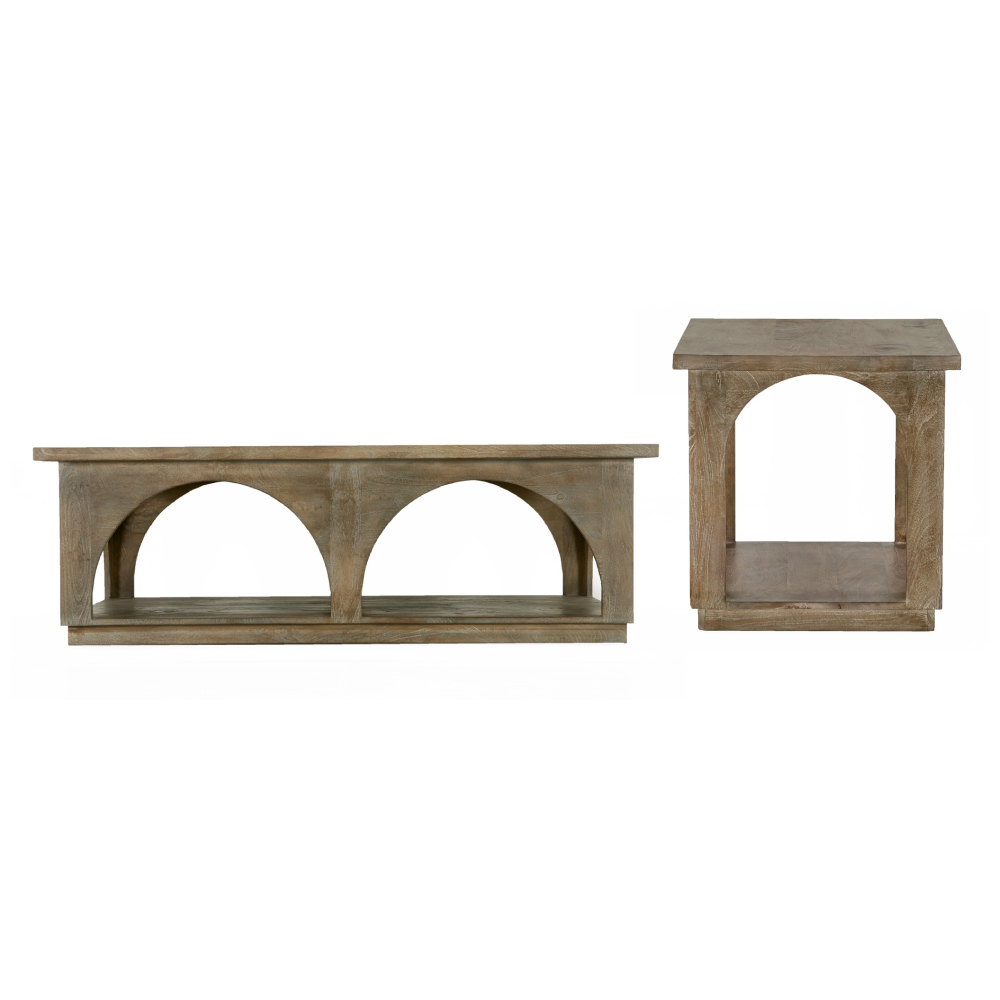 Archie Solid Wood Occasional Table Set In Antique Brown by Moti ...