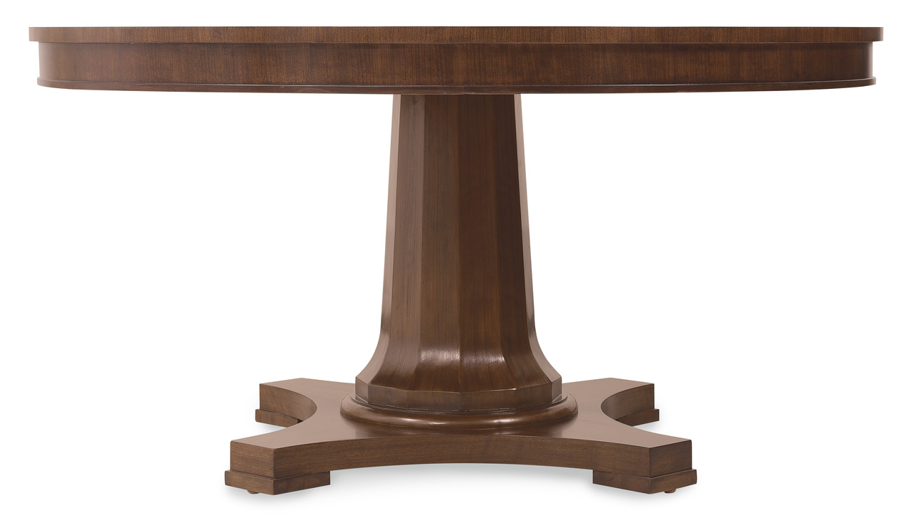 Archives Round Pedestal Dining Table In Dark Wood by Hooker | 1StopBedrooms