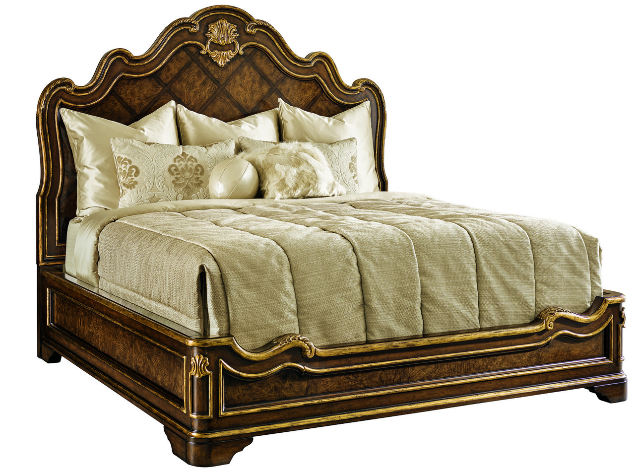 Aria King Panel Bed In Aria Brown and Metal by Maitland-Smith ...