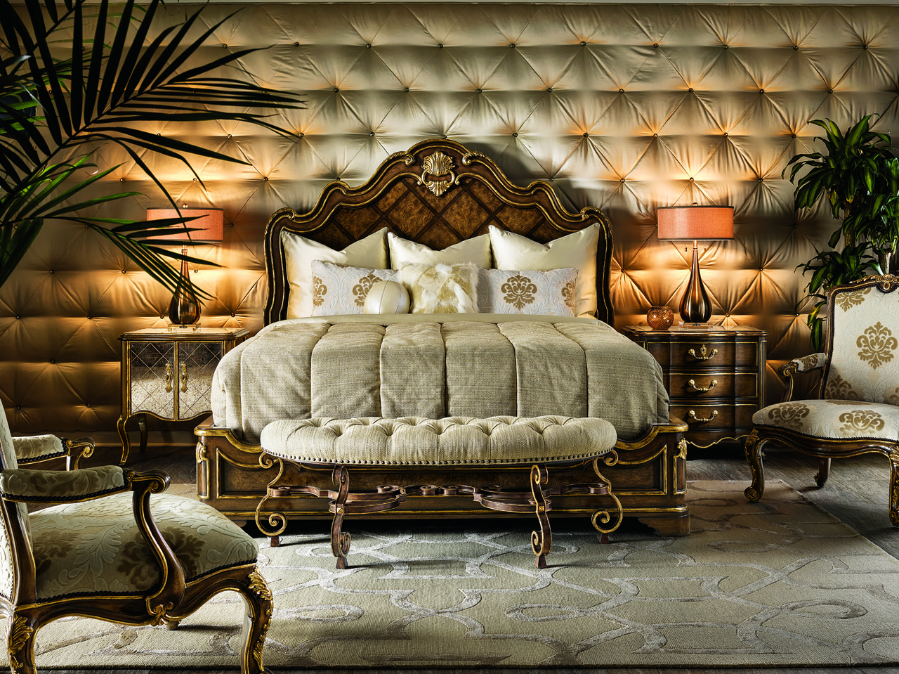 Aria Panel Bedroom Set In Aria Brown and Metal by Maitland-Smith ...