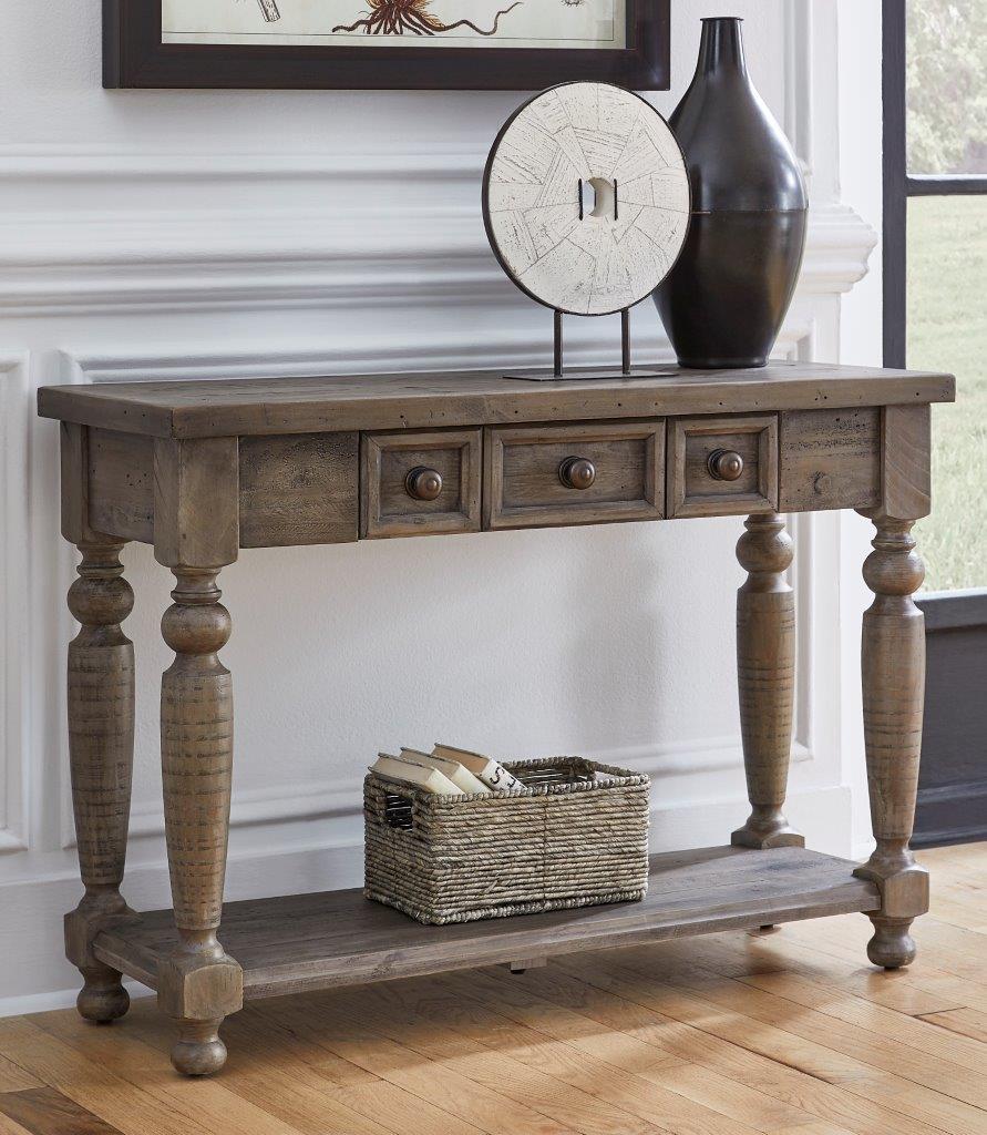 Aria Reclaimed Solid Wood Media Console Table In Gray Wash by Null Furniture | 1StopBedrooms