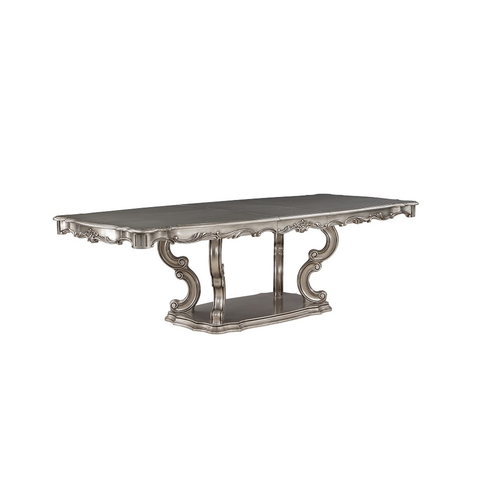 Ariadne Dining Table with Pedestal In Antique Platinum by ACME ...