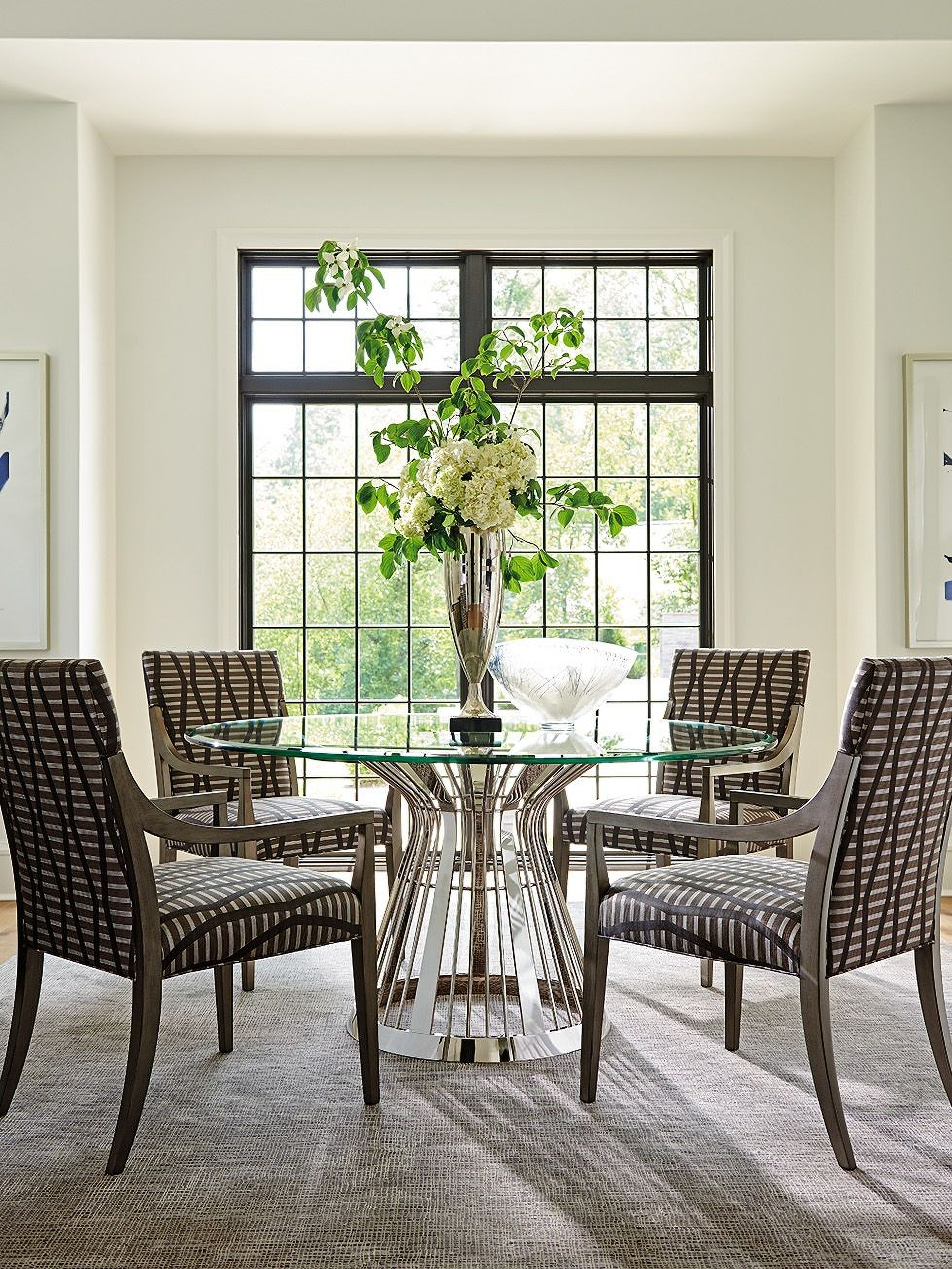 Ariana Riviera 72 Inch Round Glass Top Dining Room Set by Lexington ...