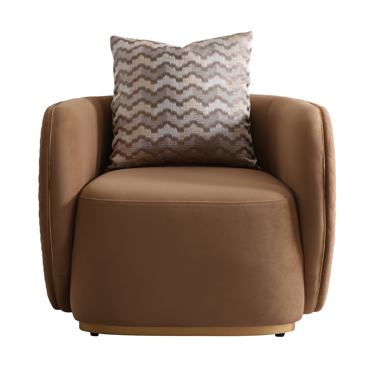 Ariana Velvet Accent Chair In Caramel and Gold by Michael Amini ...