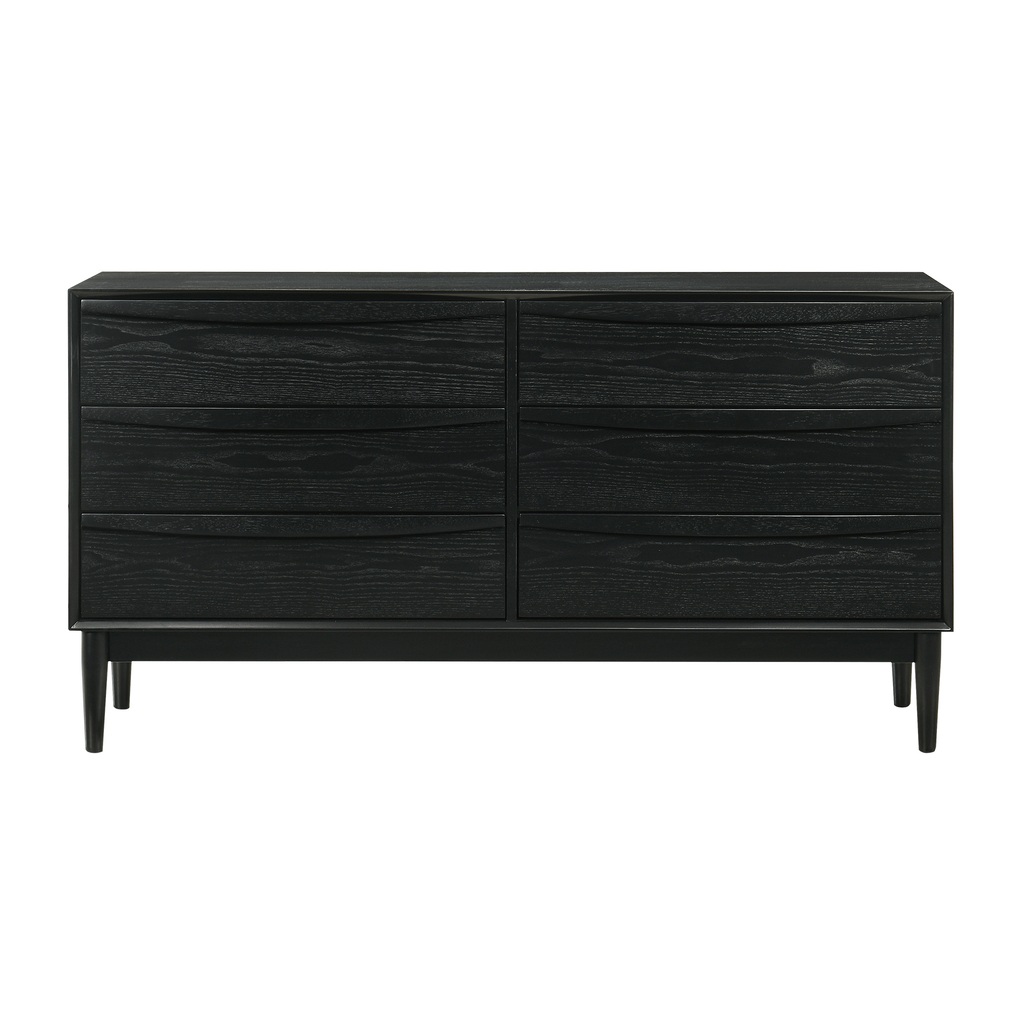 Artemio 6 Drawer Wood Dresser In Black by Armen Living | 1StopBedrooms