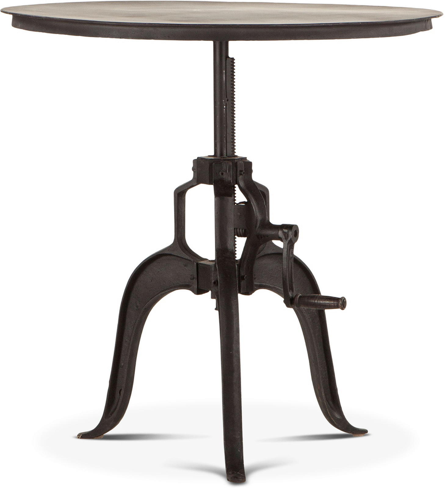 Artezia 30 Inch Height Adjustable Crank Side Table In Matte Black Cast ...