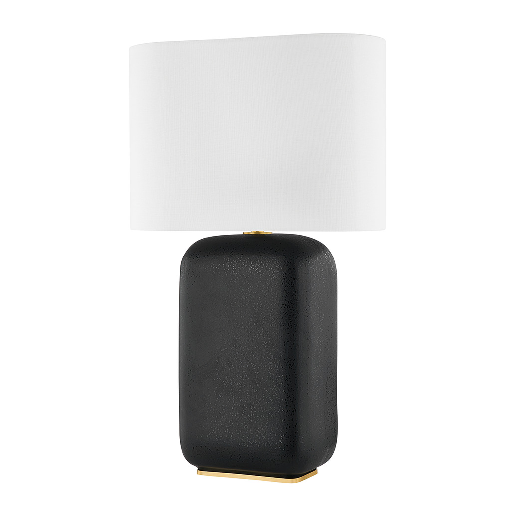 Arthur Table Lamp In Aged Brass and Black Lava Ceramic by Hudson Valley ...