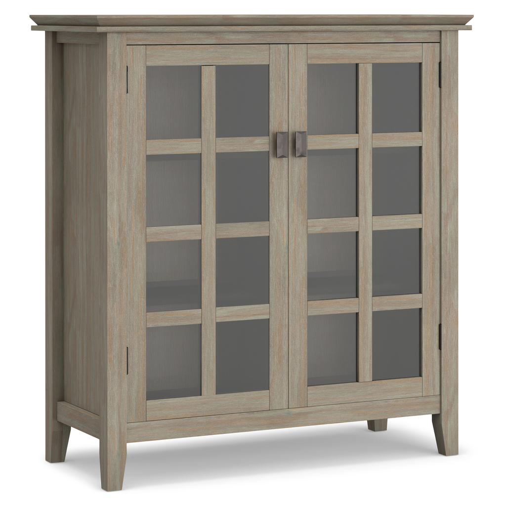Artisan Solid Wood Medium Storage Cabinet In Distressed Grey by Simpli ...
