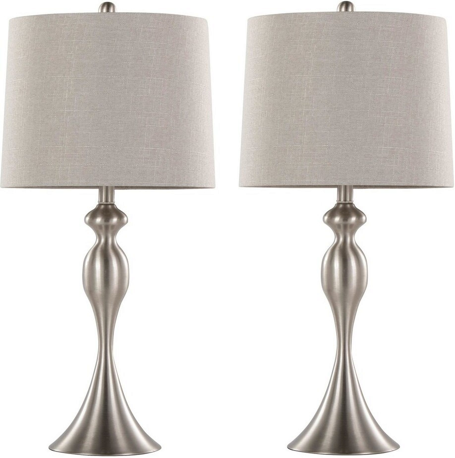 Ashland 27 Inch Metal Table Lamp Set of 2 In Light Grey by Lumisource ...