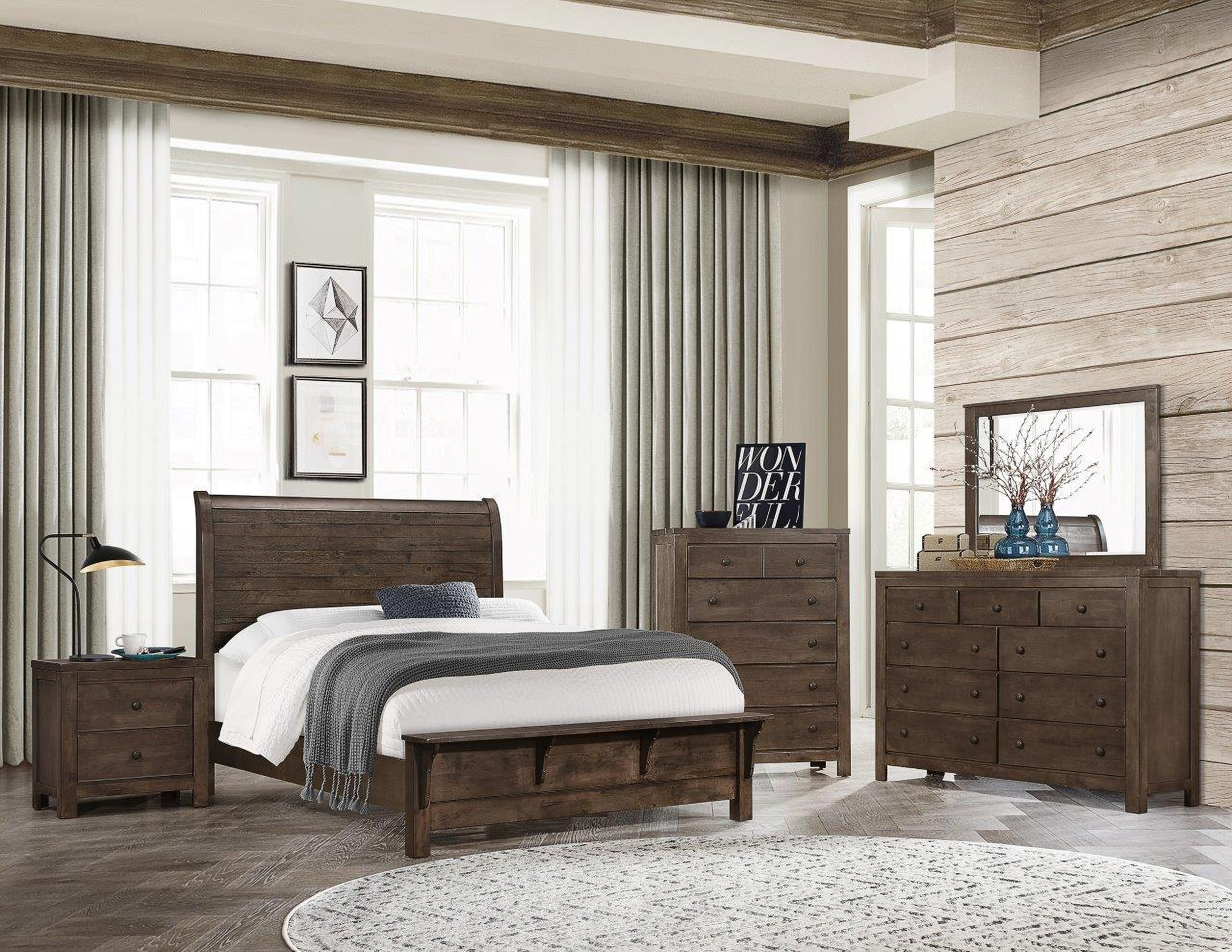 Ashton Hills Panel Bedroom Set In Ash Brown by Emerald Home Furnishings ...