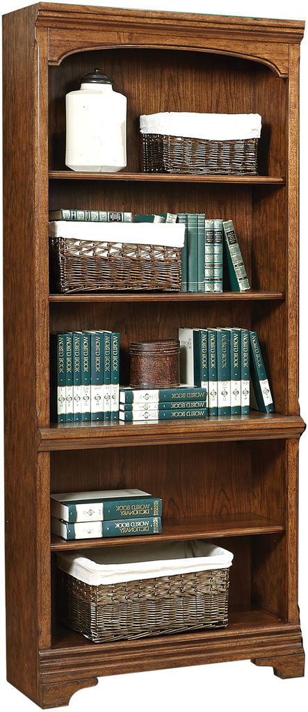 Aspenhome Hawthorne Open Bookcase in Brown Cherry | 1StopBedrooms