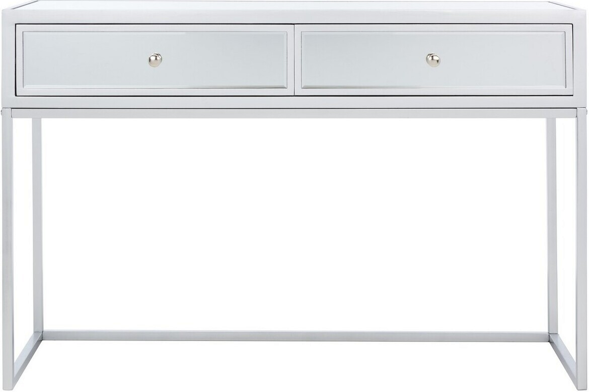 Aster 2 Drawer Mirrored Desk in Silver by Safavieh | 1StopBedrooms