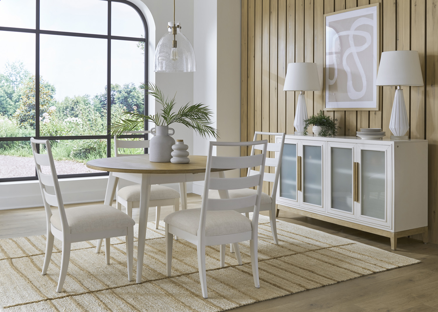 Astoria Extendable Round Dining Room Set In Pearl by Aspenhome ...