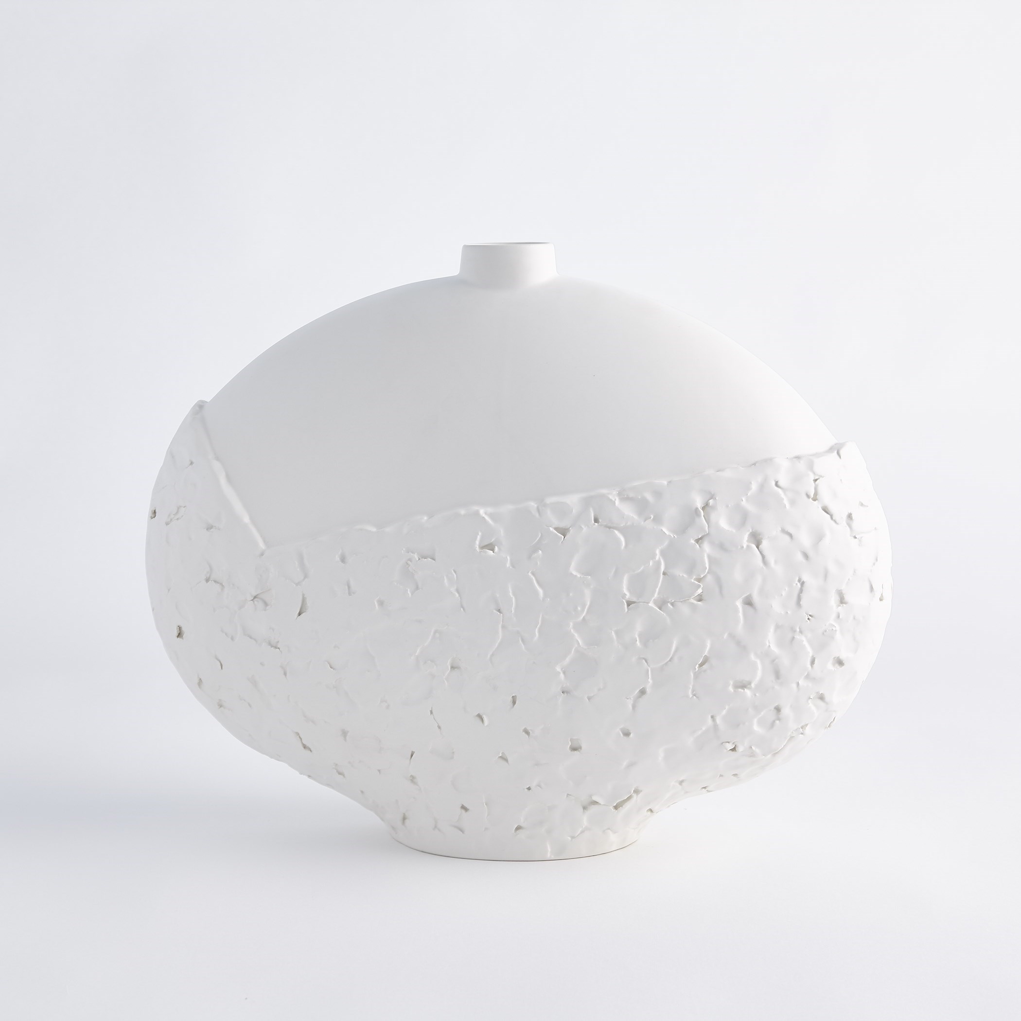 Asymmetrical Stipple Large Vase In Matte White by Global Views ...