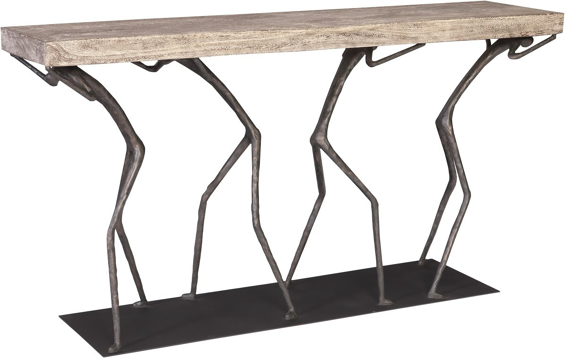 Atlas Console Table In Gray And Wood by Phillips Collection | 1StopBedrooms