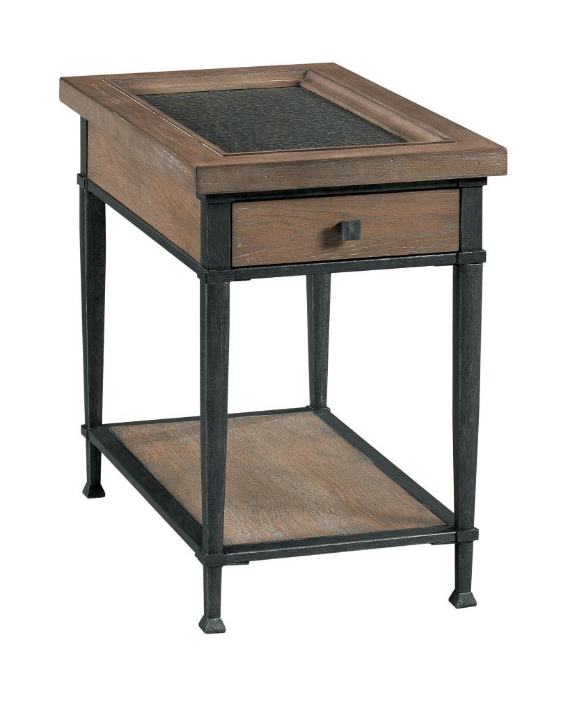 Austin Chairside Table In Medium Brown by Hammary | 1StopBedrooms