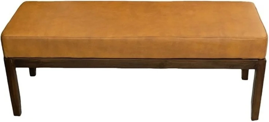 Austin Tan Leather Bench - 1StopBedrooms
