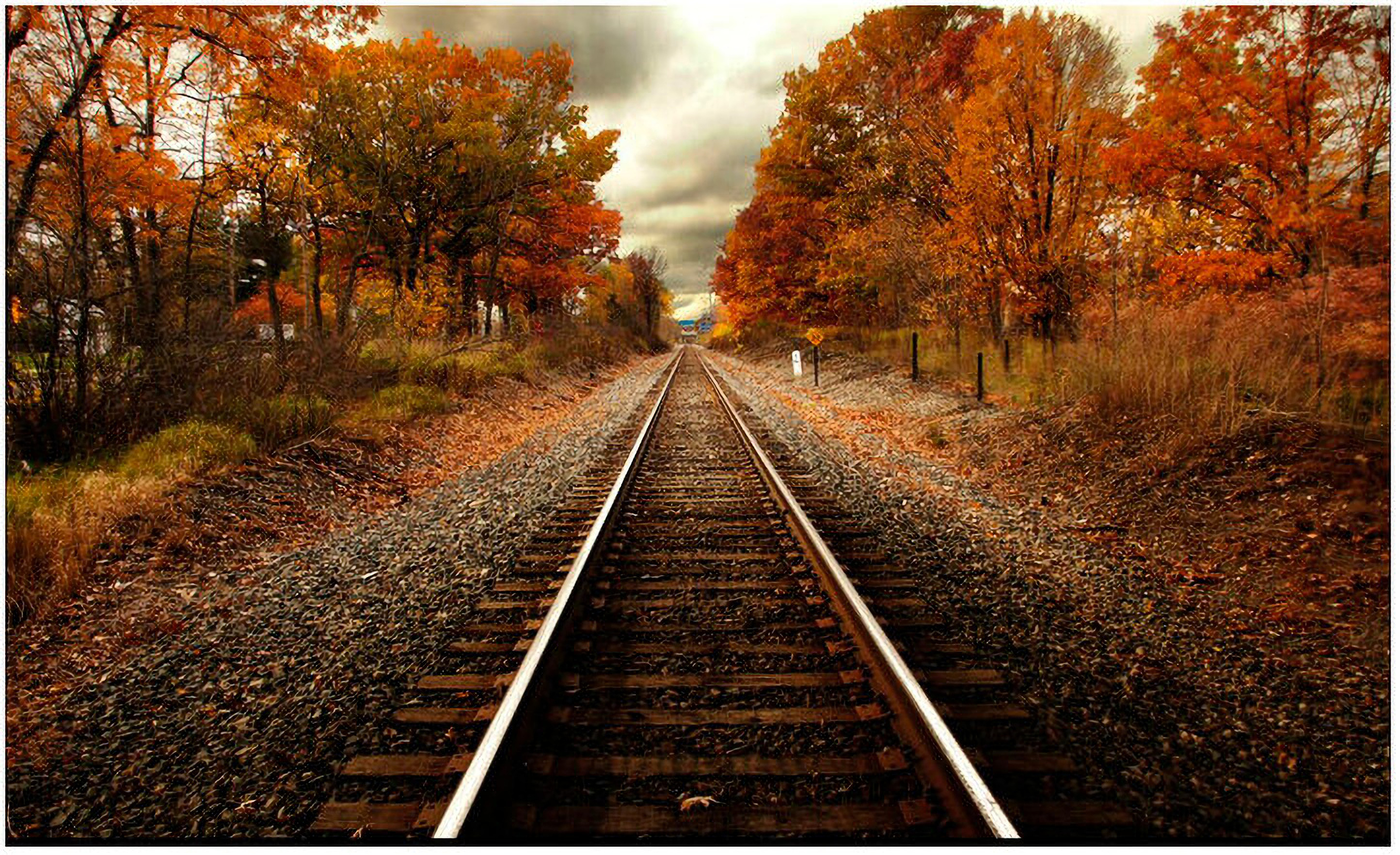 Autumn Rails Wall Art In Multicolor by Yosemite Home Decor | 1StopBedrooms