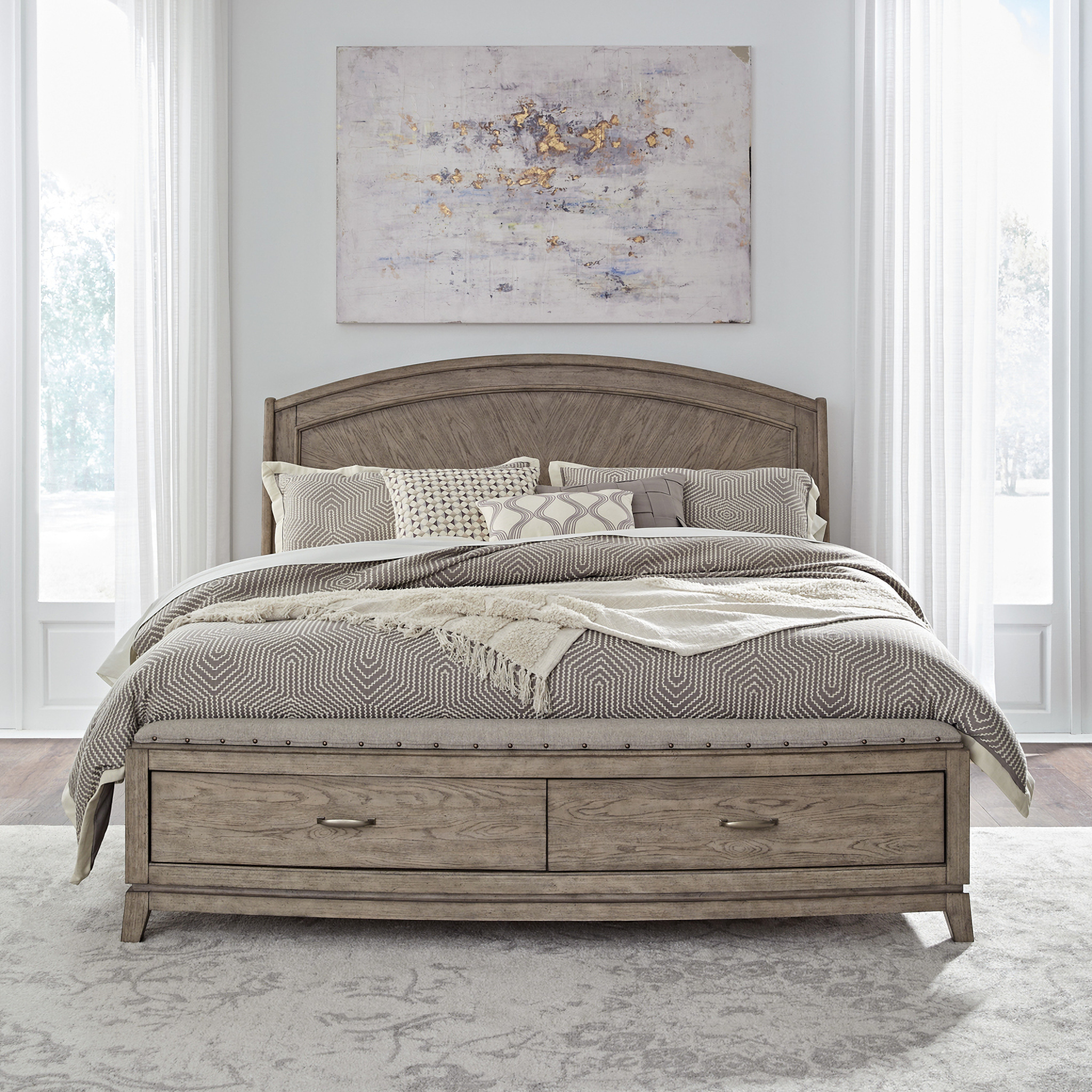 Avalon King Panel Storage Bed In Brown by Liberty | 1StopBedrooms