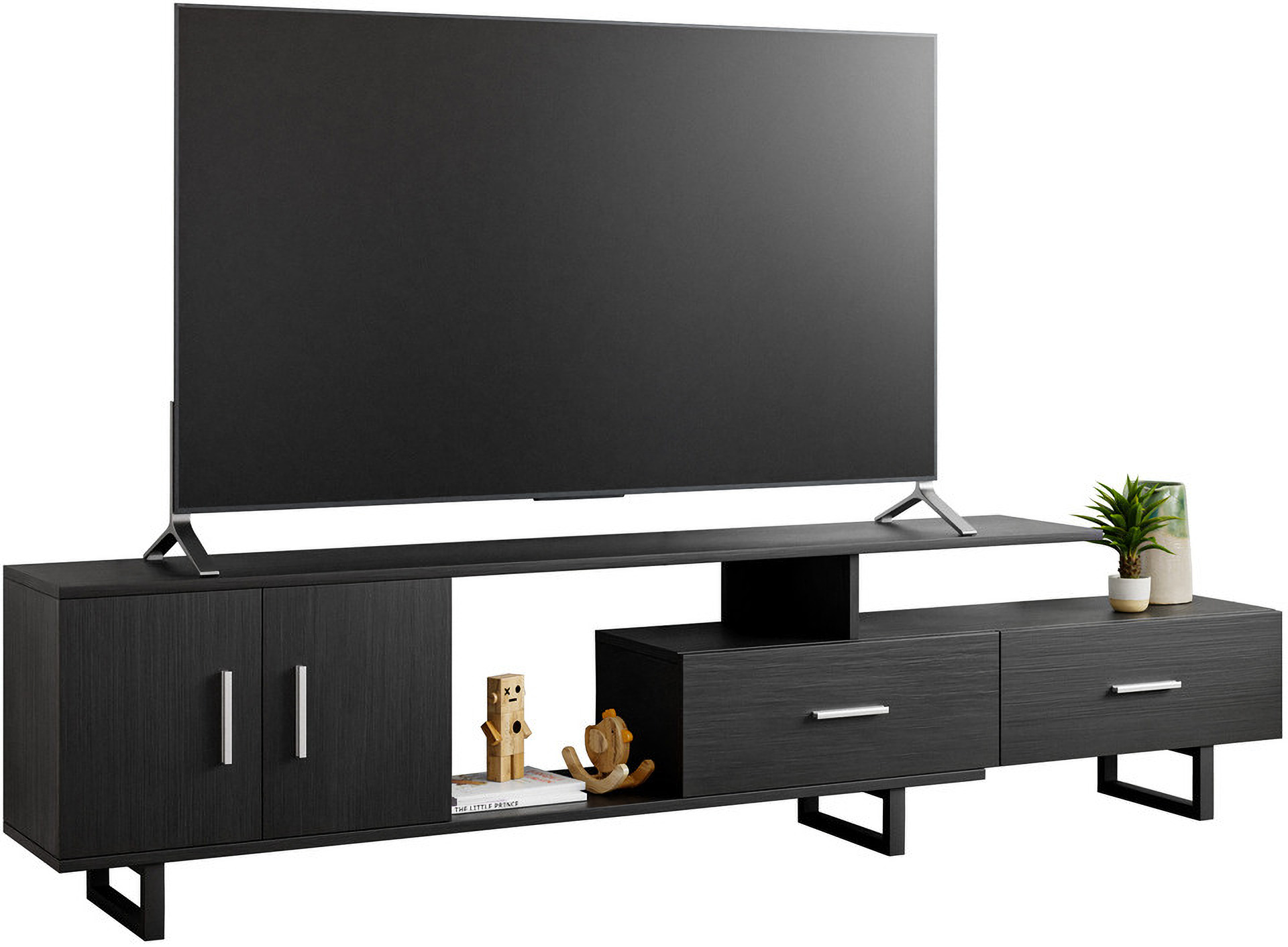 Avery TV Stand with MDF Cabinet and Powder Coated Steel Legs In Grey by ...