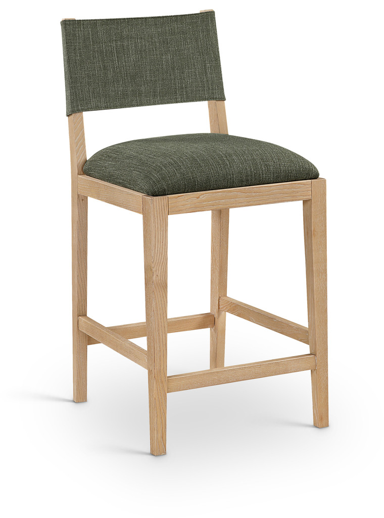 Avon Linen Textured Performance Fabric Upholstered Counter Stool In ...