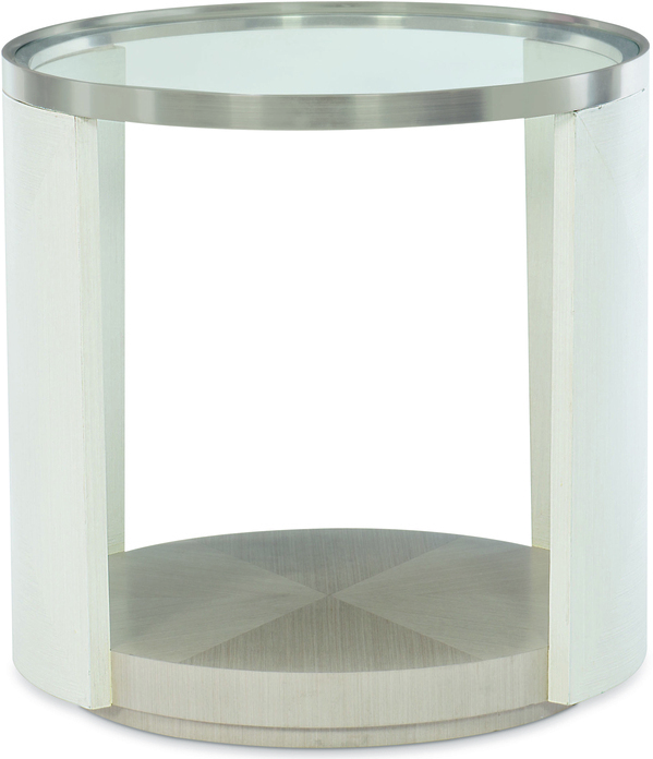 Axiom Round Glass Top Chairside Table by Bernhardt | 1StopBedrooms