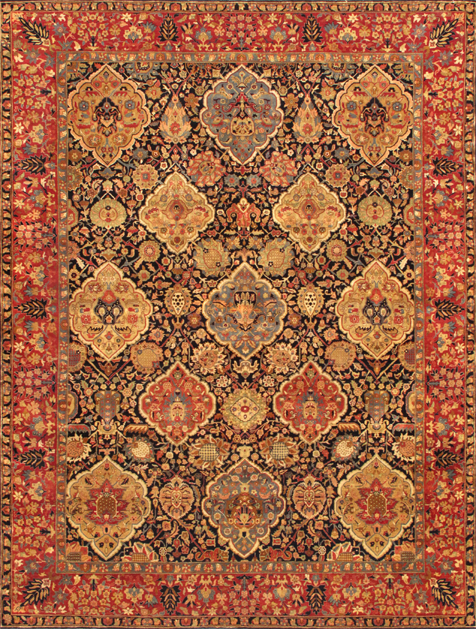 Azerbaijan Collection Hand-Knotted Lamb's Wool Area Rug- 9'10" x 15' 7 ...