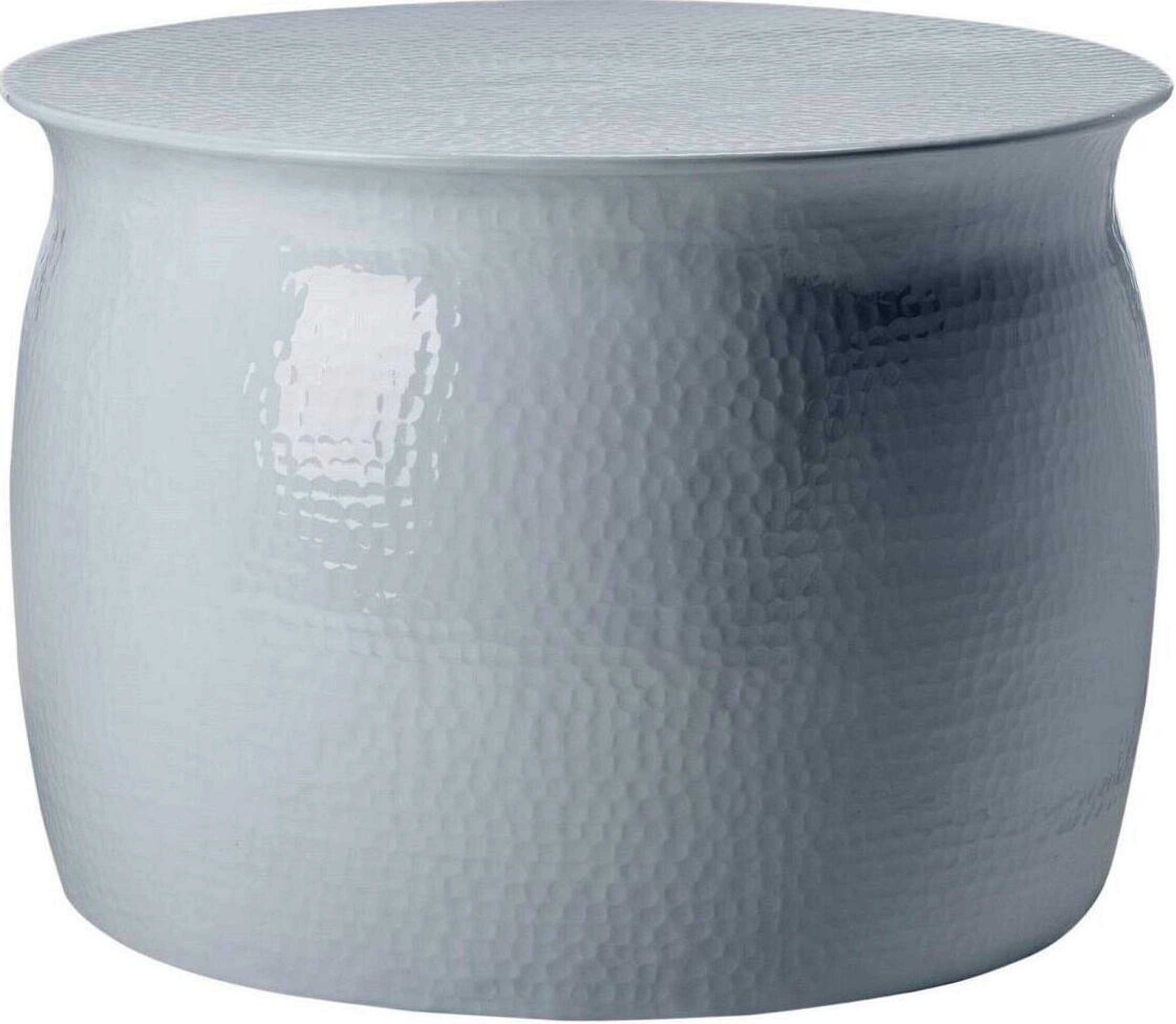 Aztec Hammered Metal Table Stool in White by Safavieh | 1StopBedrooms