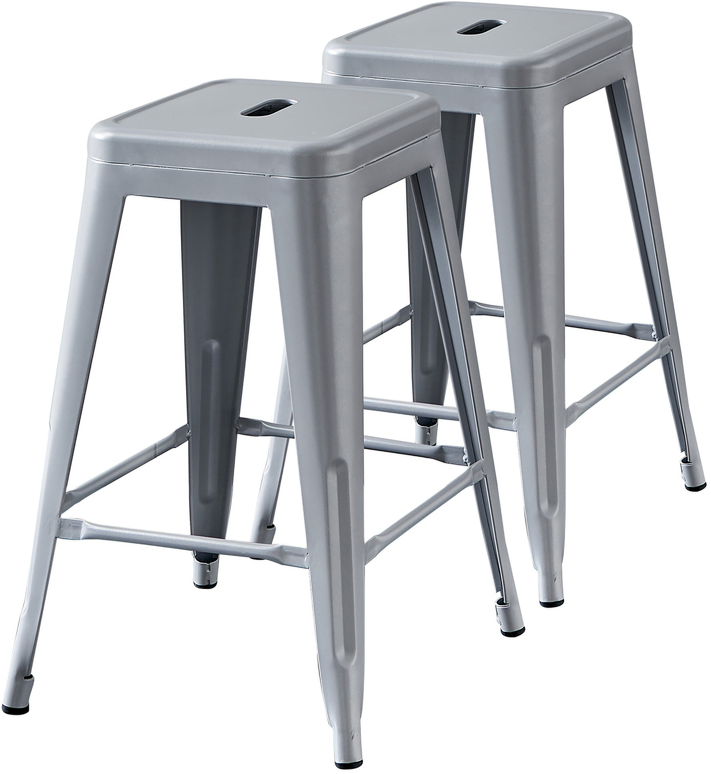 Backless 24 Inch Bar Stools Set of 2 In Silver by AC Pacific ...