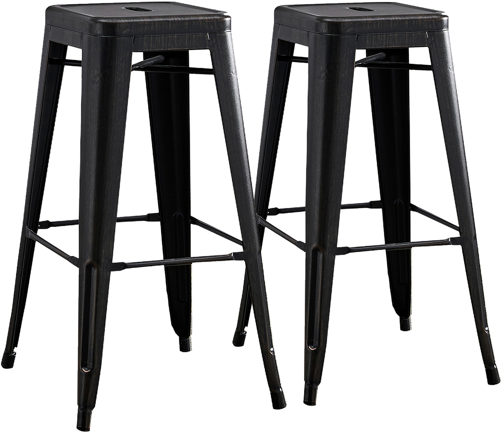 Backless 30 Inch Bar Stools Set of 2 In Distressed Black by AC Pacific ...