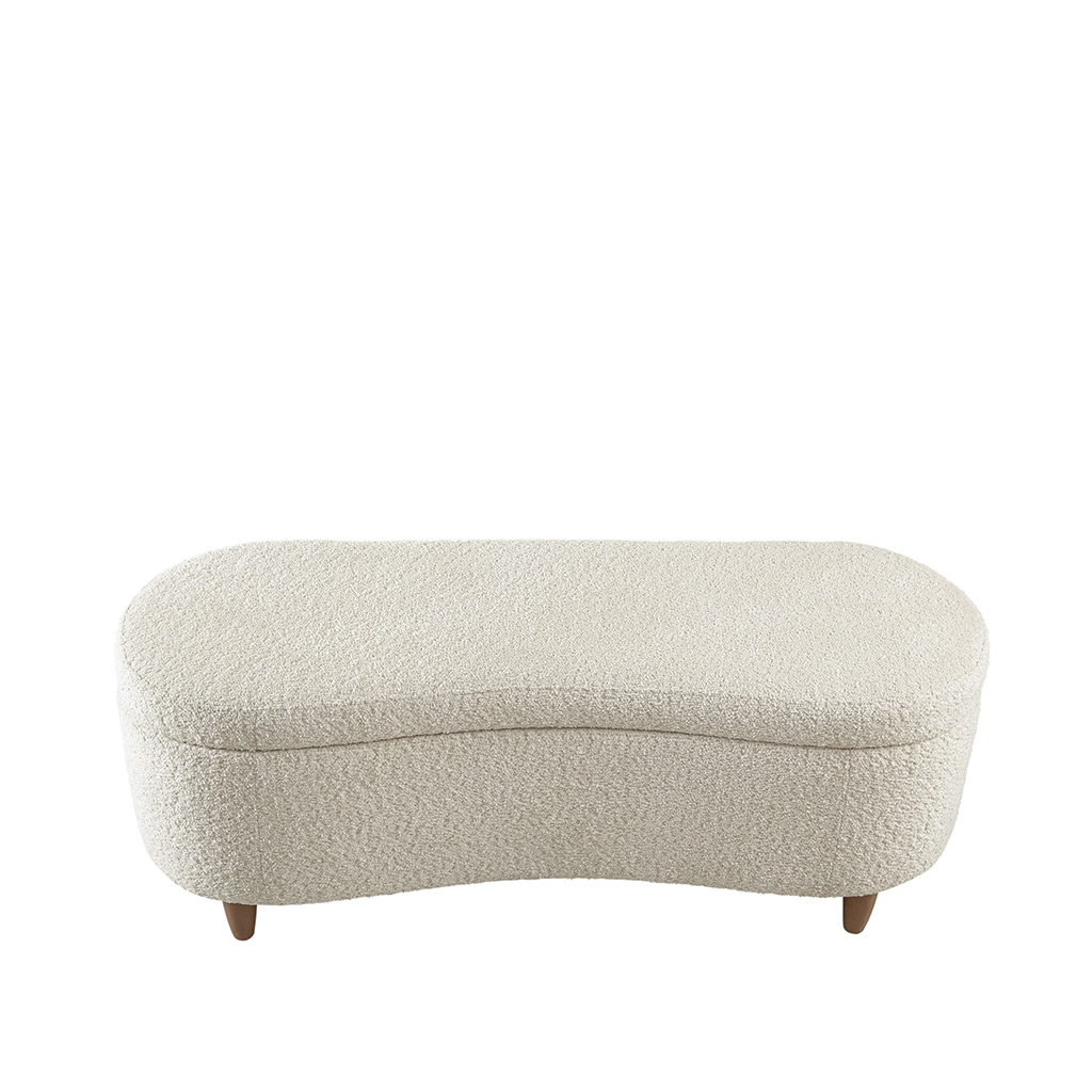 Bailey Boucle Flip Top Storage Bench In Cream by Olliix | 1StopBedrooms