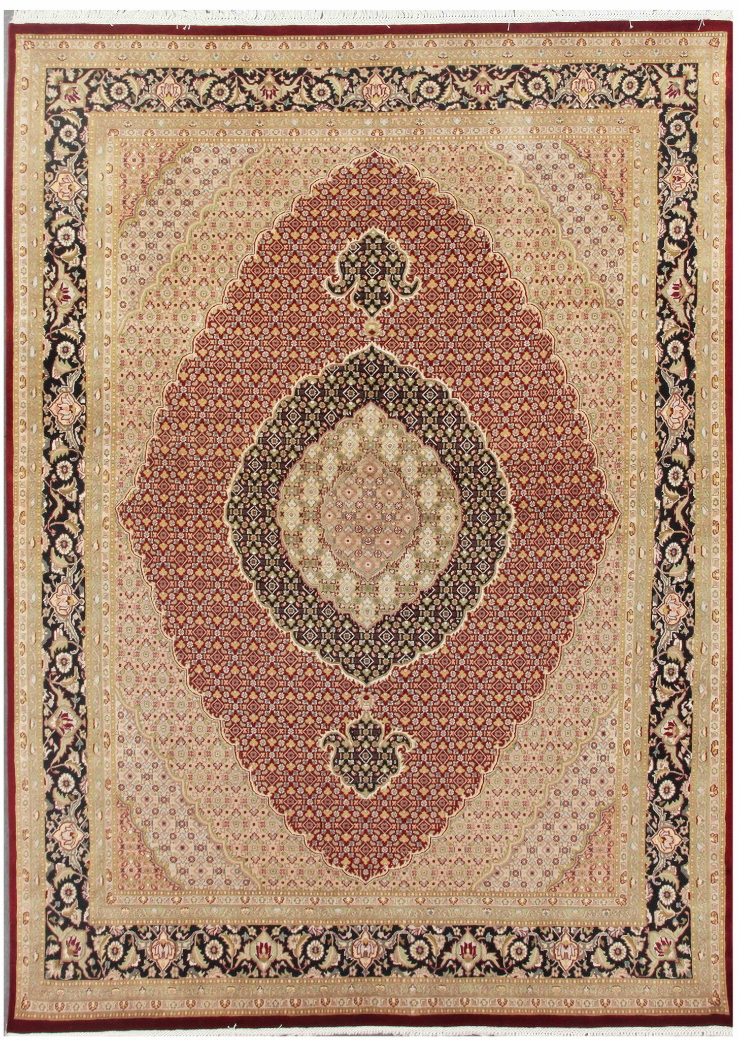 Baku Collection Hand-Knotted Lamb's Wool Area Rug- 8' x 10' 8" In Red ...