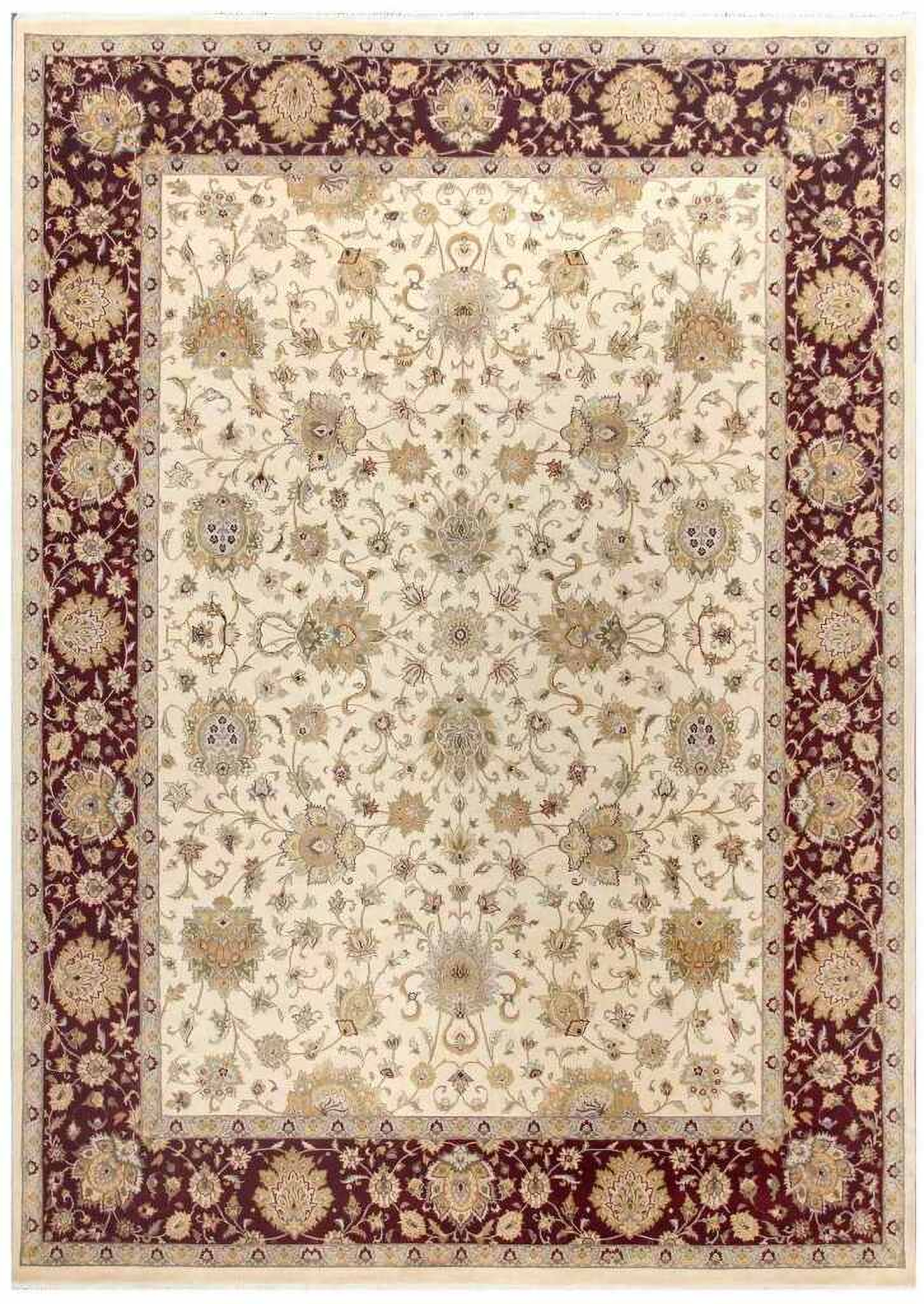 Baku Collection Hand-Knotted Lamb's Wool Area Rug- 9' 1" x 12' 8" In ...