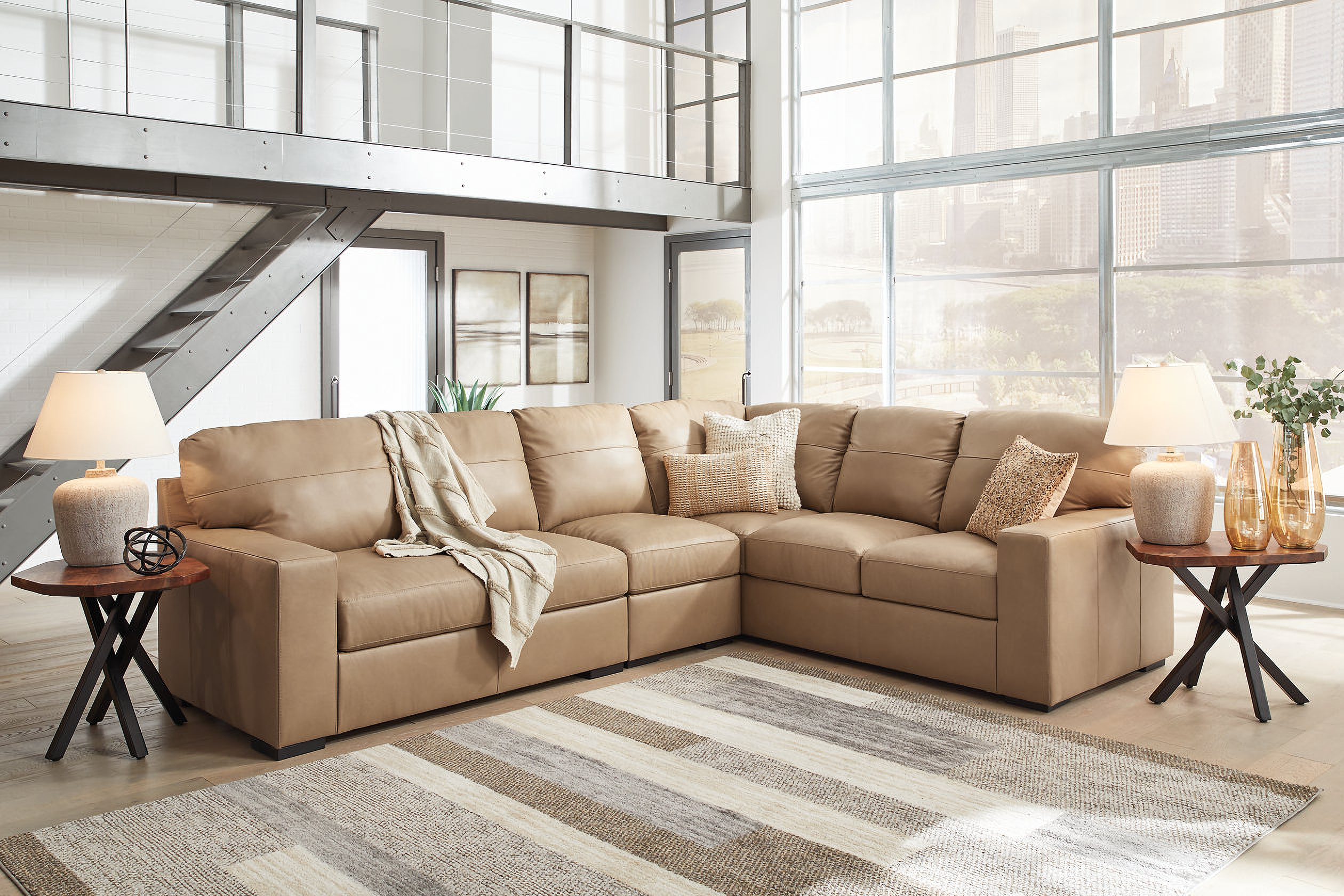 Bandon 3-Piece RAF Sectional In Toffee by Ashley Furniture | 1StopBedrooms