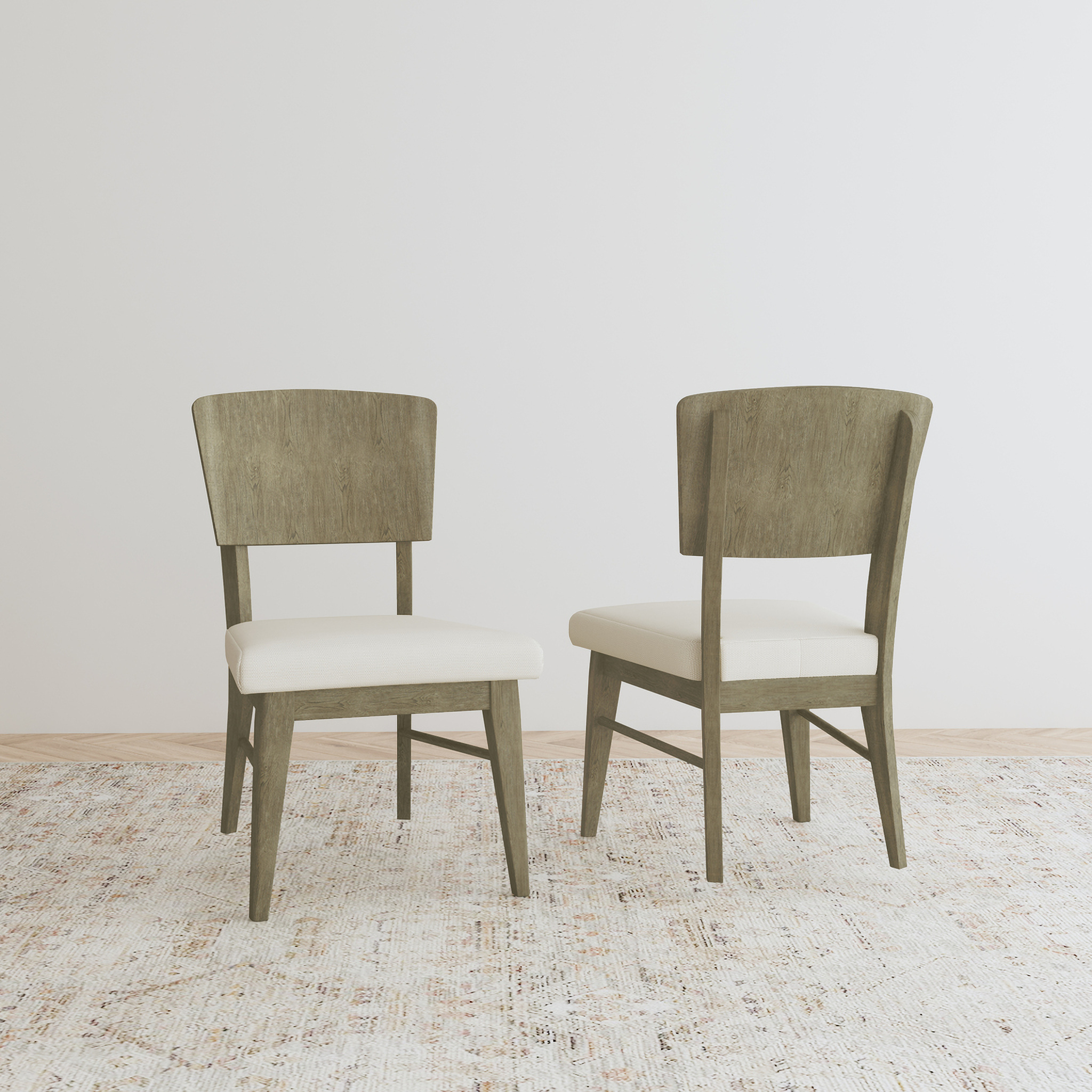 Barbossa Panel Back Side Chair Set of 2 With Upholstered Seating In ...