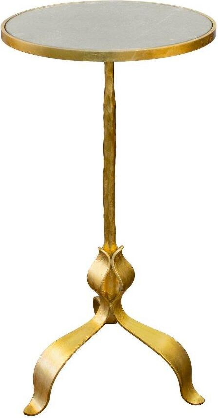 Old Leaf Round Cigar Accent Table In Gray/Gold by Worlds Away ...