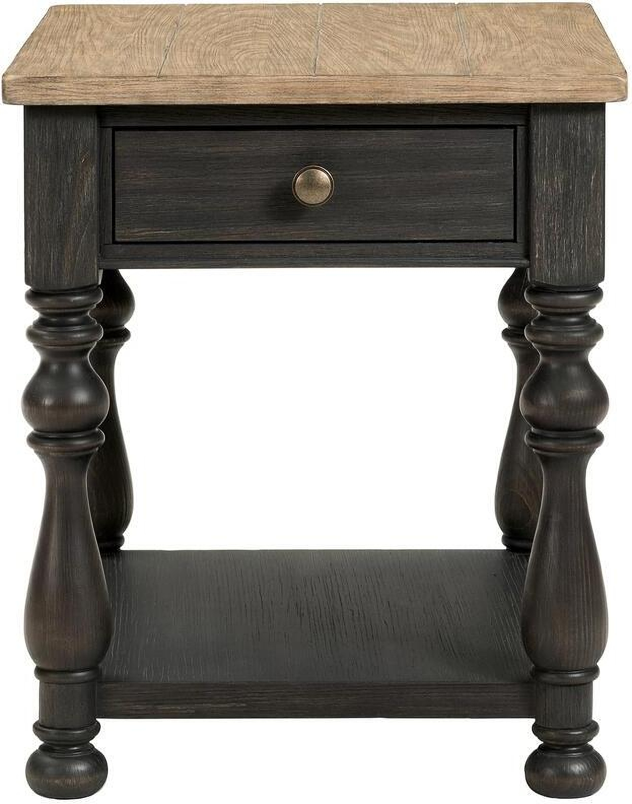 Barrington Two Tone Side Table In Antique Oak and Antique Black by ...