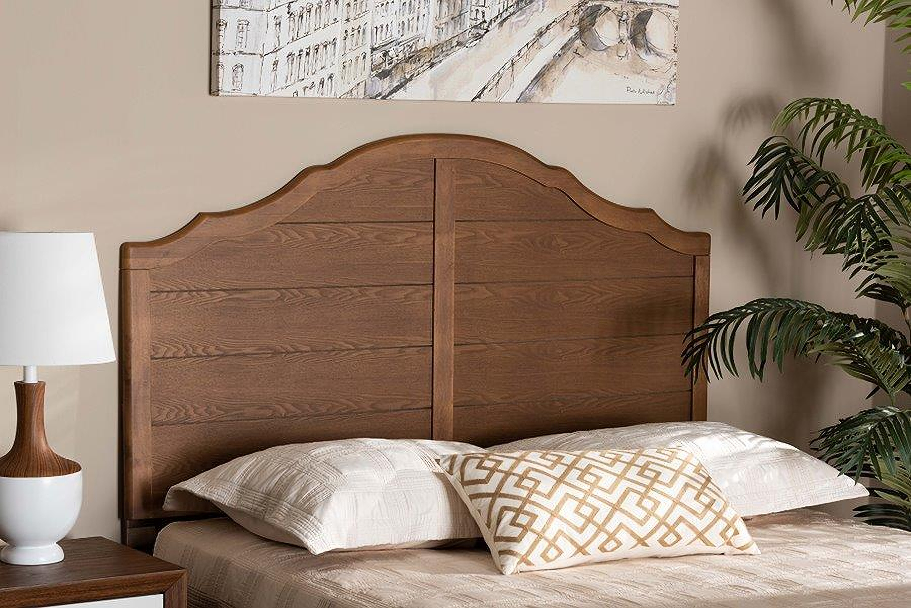 Baxton Studio Clive Vintage Traditional Farmhouse Ash Walnut Finished ...