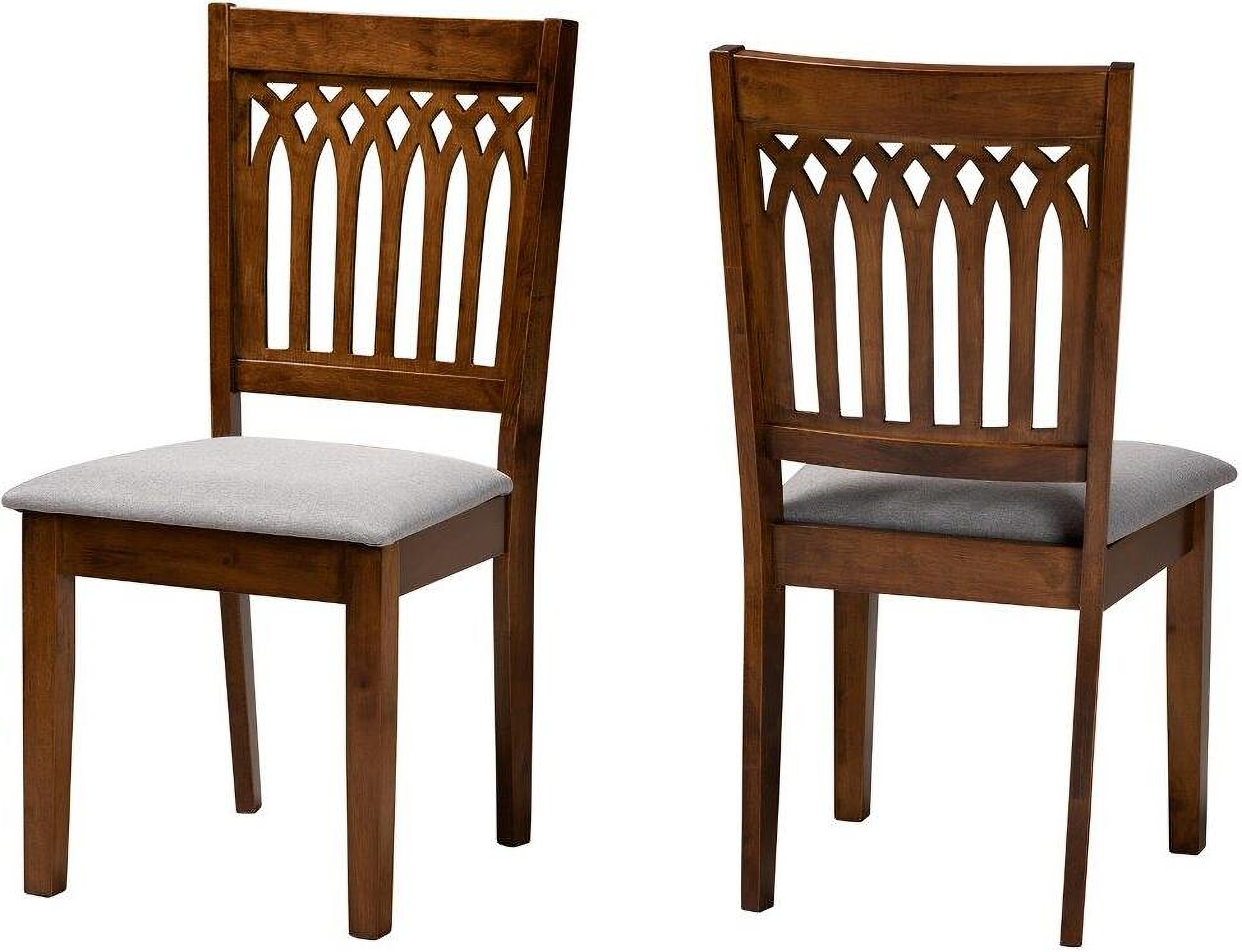 Baxton Studio Genesis Modern Grey Fabric and Walnut Brown Finished Wood ...