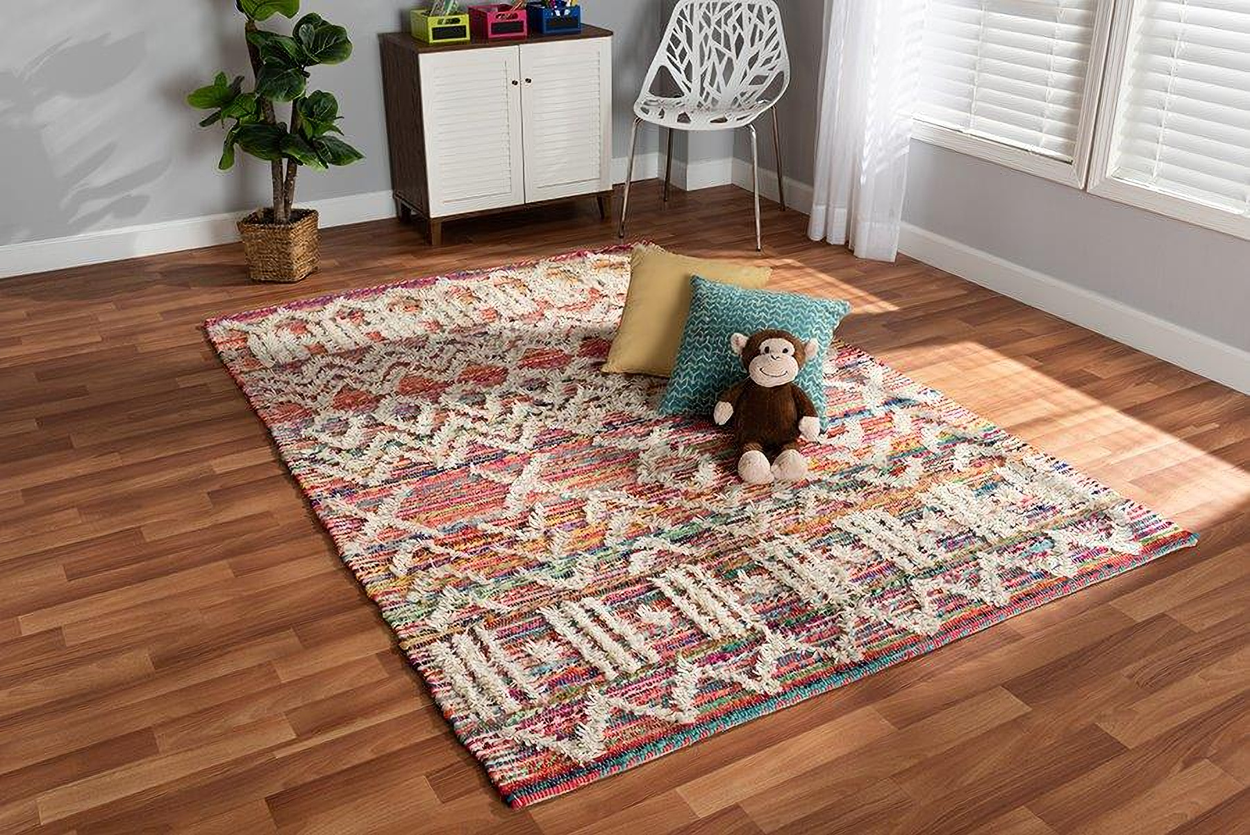 Baxton Studio Graydon Modern And Contemporary Multi-Colored Handwoven ...