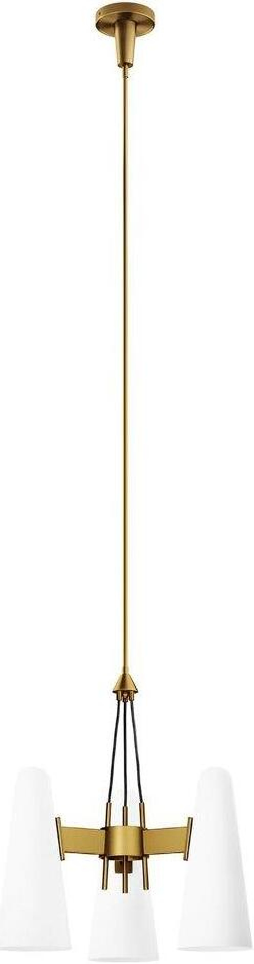 Beacon Brass 3-Light Pendant Light In White by Modway | 1StopBedrooms