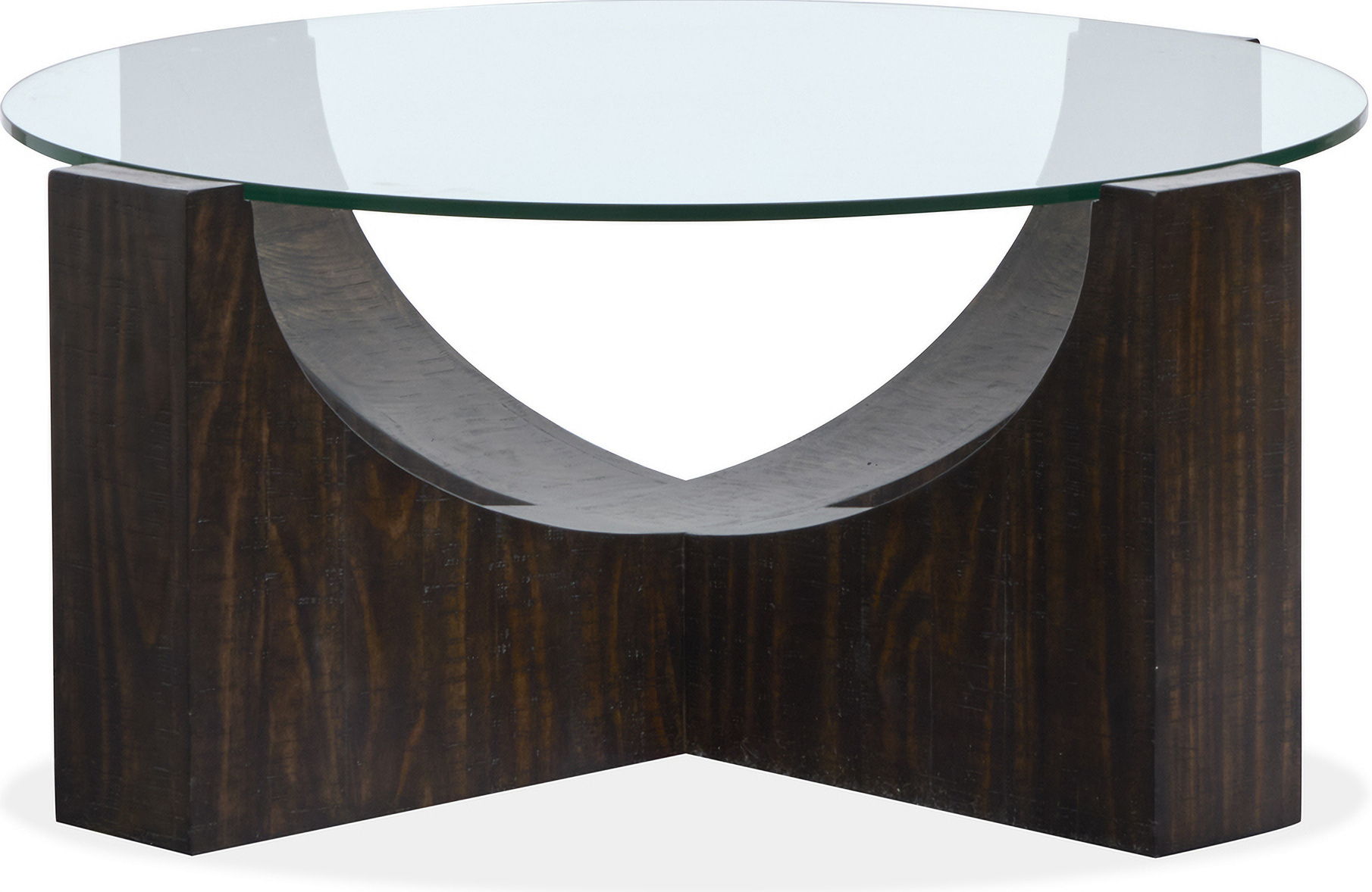 Beckham Round Cocktail Table With Casters In Rustic Tavern by Magnussen ...