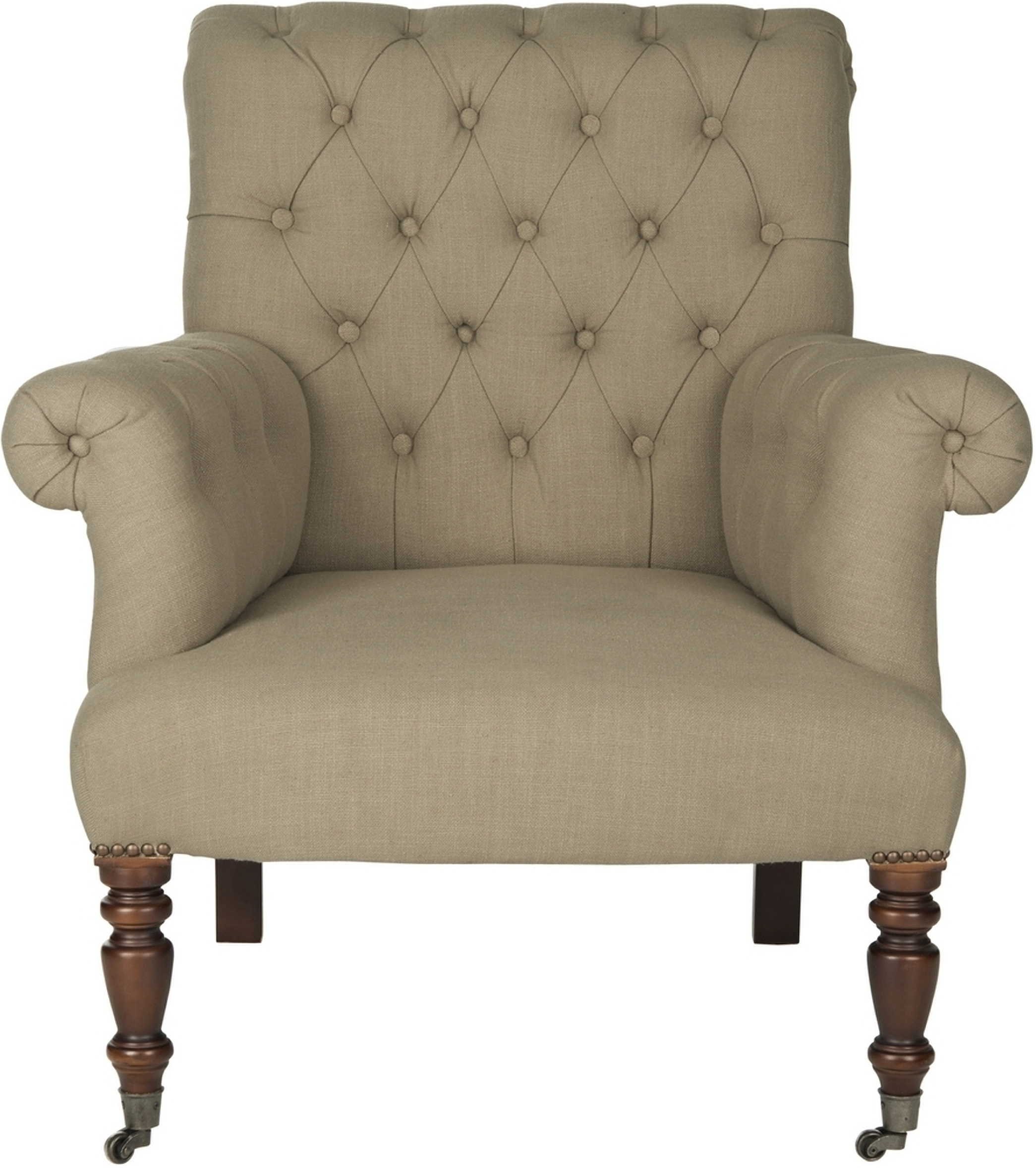Bennet True Taupe Club Chair by Safavieh | 1StopBedrooms